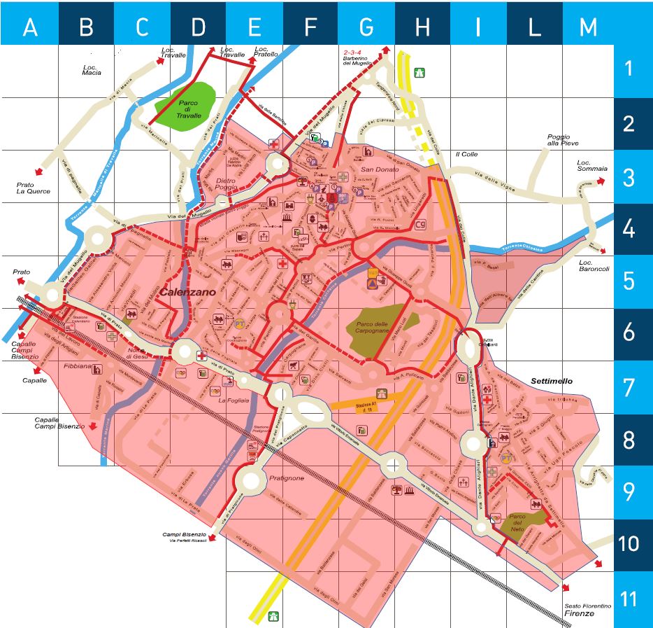 Calenzano Italia Mapa Toscana Map Of Tuscany, Italy From